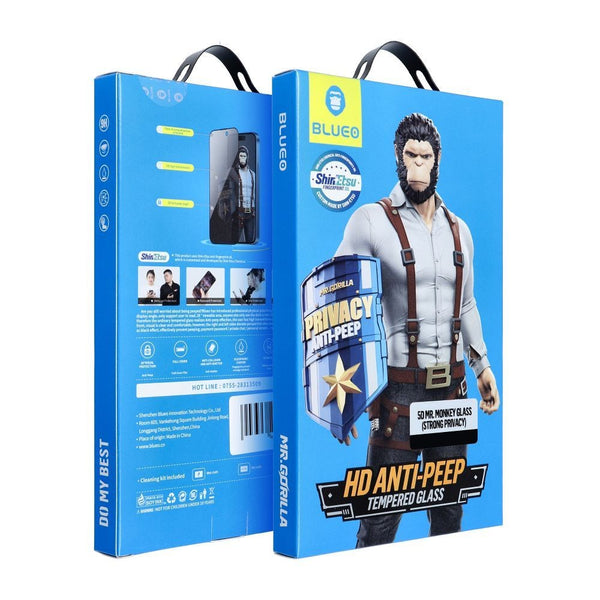 LCD apsauginis stikliukas 5D Mr. Monkey Glass (Strong Privacy) Apple i